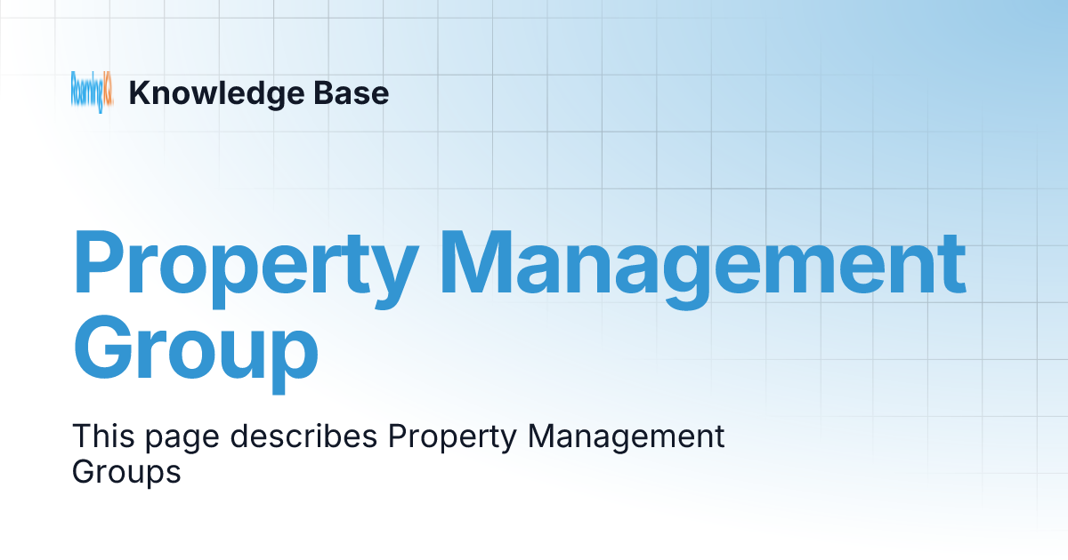 Property Management Group | Knowledge Base