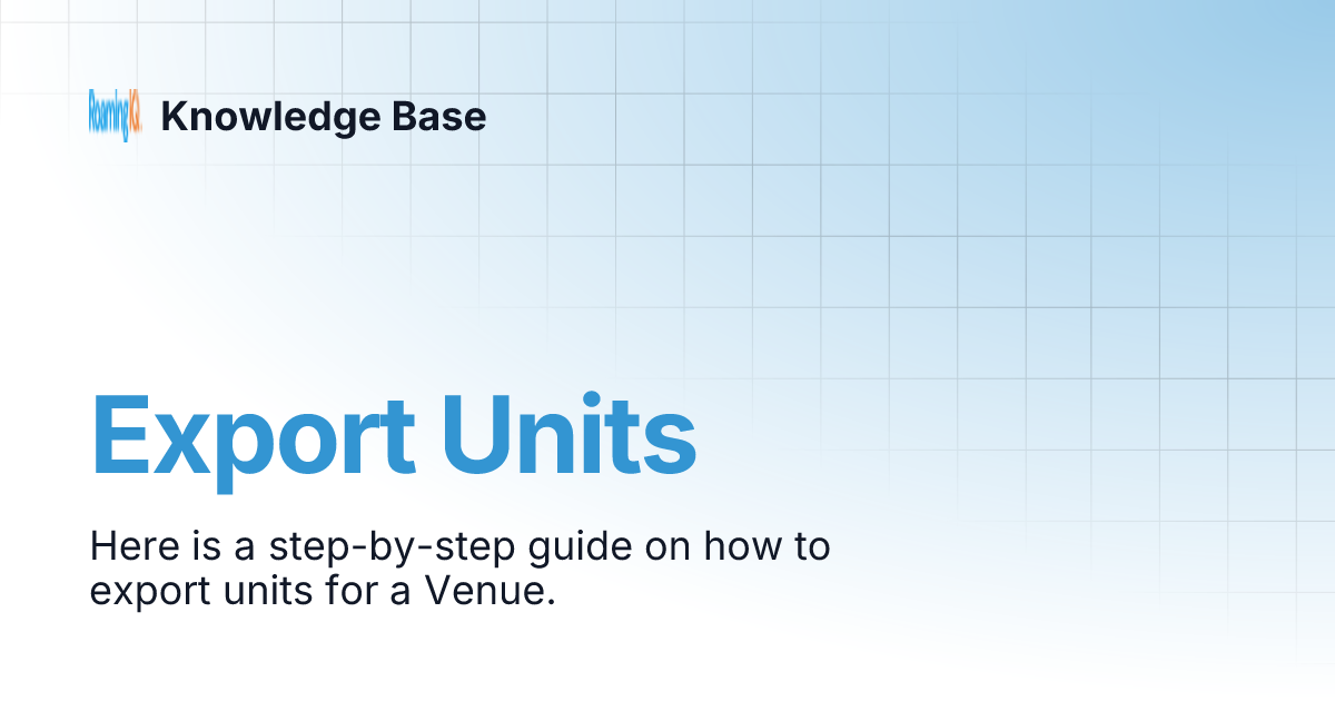 Export Units | Knowledge Base