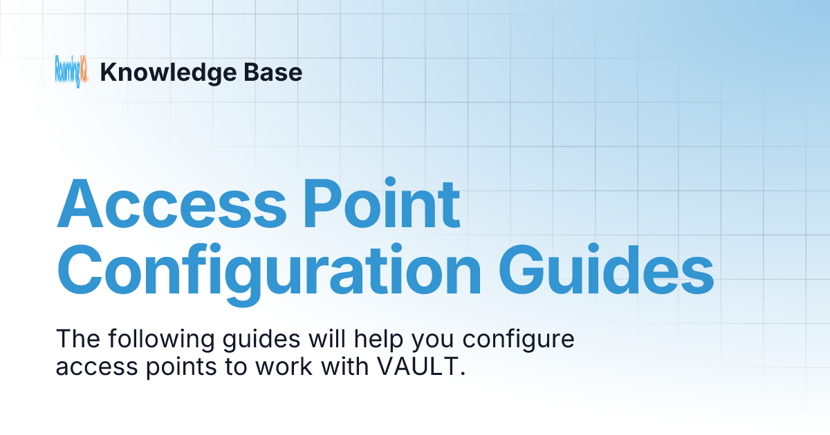 Access Point Configuration Guides | Knowledge Base