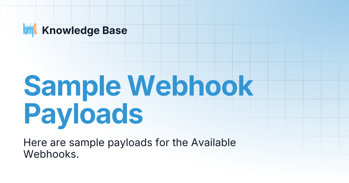 Sample Webhook Payloads | Knowledge Base