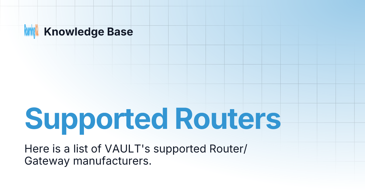 Supported Routers | Knowledge Base
